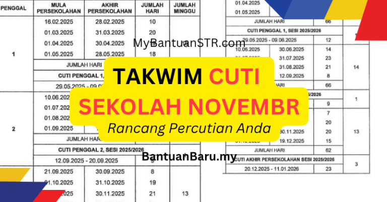 Jadual Cuti Sekolah November 2025 - Ibu Bapa Wajib Tahu